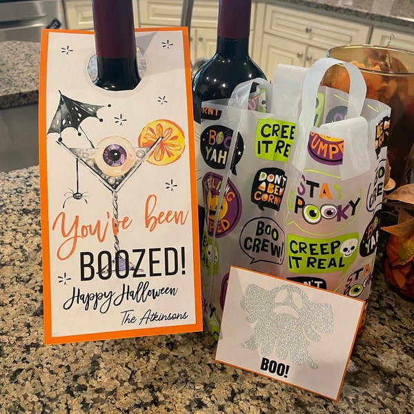 Editable You've Been Boozed Halloween Game: Printable Wine Hanger ...