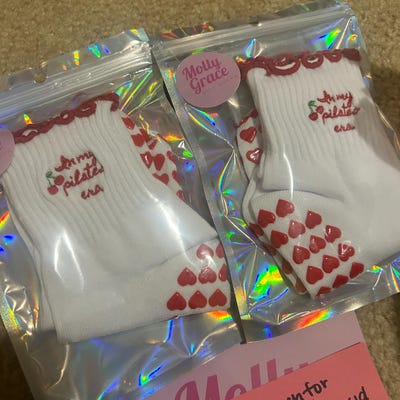 Embroidered Custom Horoscope Grip Socks for Pilates, Barre, Yoga ...