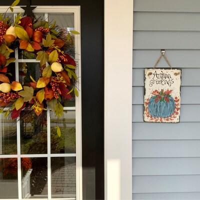 Painted Slate Sign Snowman Slate Sign Slate Sign, Hand Painted Slate ...