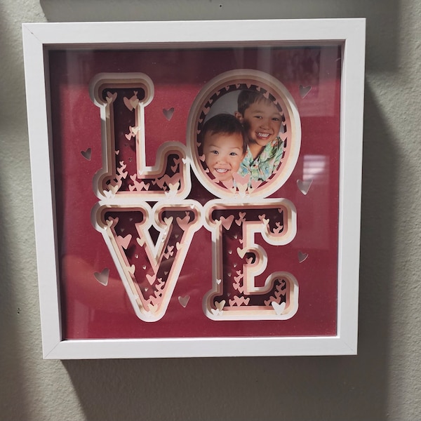 3D Love Shadow Box With Custom Photo, Valentines Day Shadow Box ...
