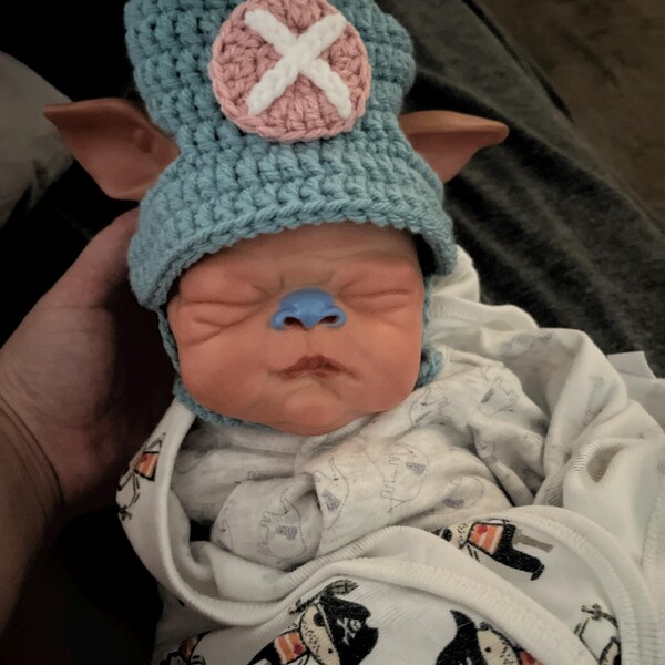 One Piece Anime Handmade Crochet Hat Tony Chopper Blue & Pink Hat ...