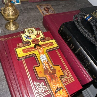 Folding Wooden Icon Double Icon Jesus Christ Mother of God Orthodox ...