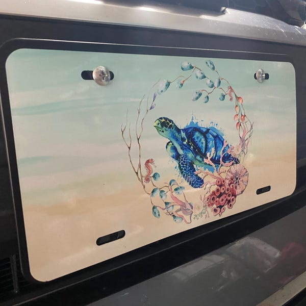 Sea Turtle Front License Plate, Beach License Plate, Custom License ...