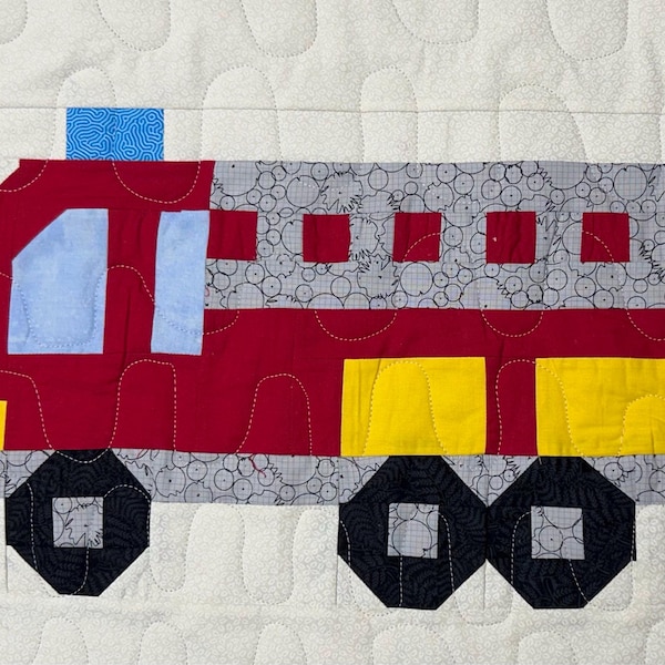 PDF Quilt Block Pattern – Fire Truck – Vehicle Quilt - Etsy