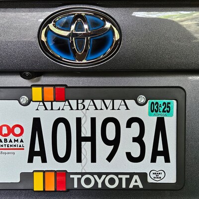 Vintage-toyota-retro-style-license-plate-frame-trd-offroad-tacoma-fj ...