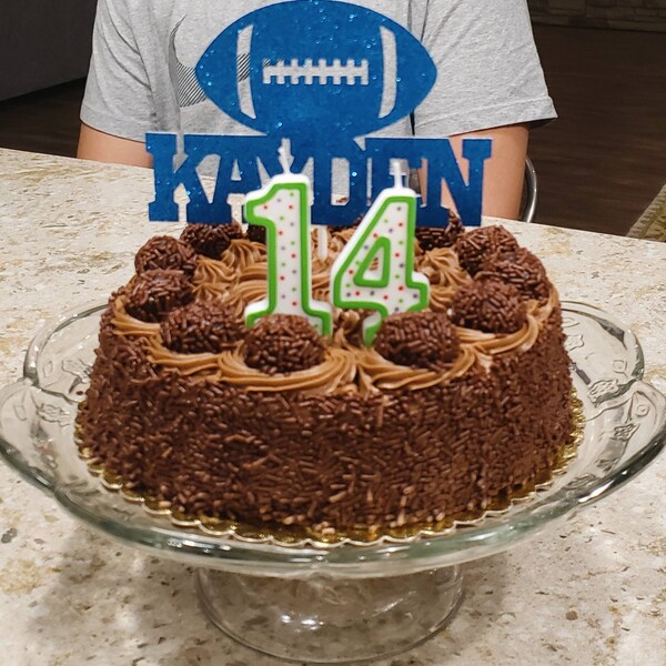 Custom Football Cake Topper, Football Cake Topper, Football Themed ...
