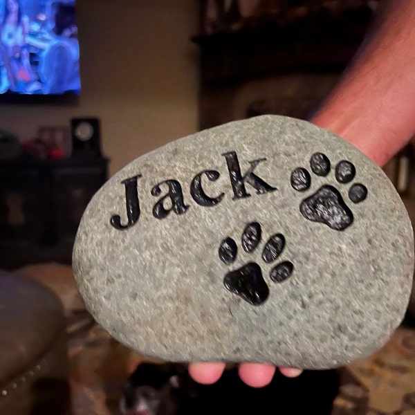 Pet Memorial, Rock Pet Memorial, Custom Engraved Pet Rock, River Rock ...
