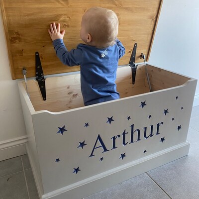 Handmade, Personalised Solid Wood Toy Box With Soft Closing Lid - Etsy UK