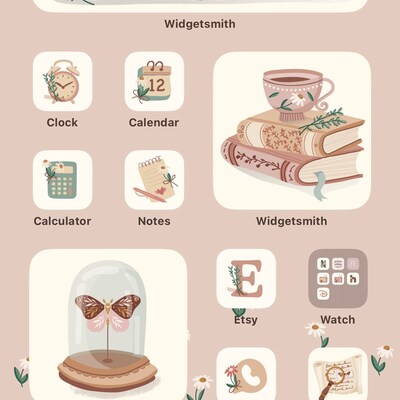 Light Academia Aesthetic IOS 14 Icons Pack, Beige Academia Ios App ...