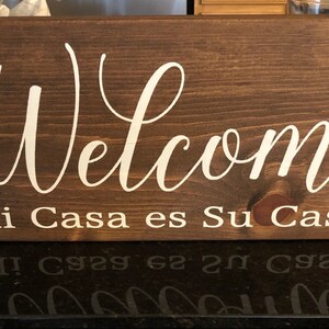Mi Casa Es Su Casa, Welcome Wood Sign, Entry Decor, Welcome in Spanish ...