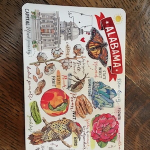 Alabama State Postcard. - Etsy