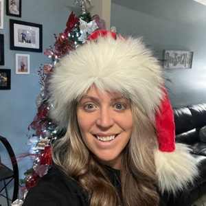 Teal Santa Hat With Luxury Teal and Black Trim - Etsy