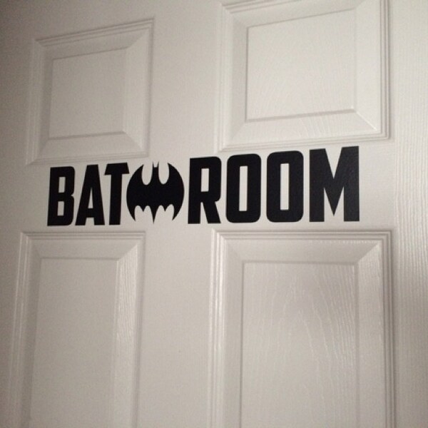 Bat Making H, Bathroom Sign, Restroom Sign, Bathroom Door Sign ...
