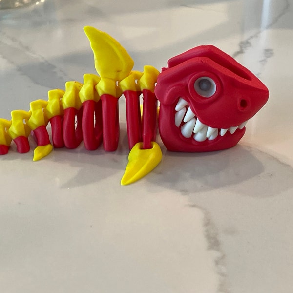 Flexi Factory Print-in-place Skeleton Shark 3D STL and 3MF Files for ...