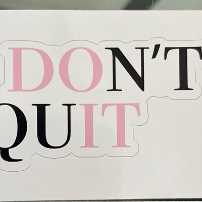 Pink Dont Quit Do It Crossout Pink Sticker, Motivational Workout Laptop ...
