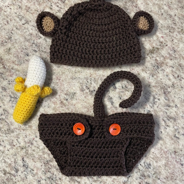 CROCHET PATTERN Baby Monkey Outfit, Pattern Sizes 0-12 Months, Baby ...