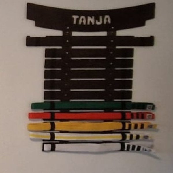 Karate Belt Display Rack, Personalized Karate Belt Display, Judo Belt ...