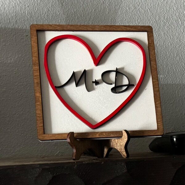 Personalized Initials Heart Sign - Valentines Heart With Initials ...
