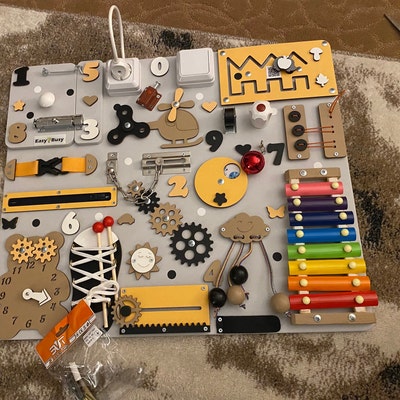 GIANT LARGE 1 METR Large Busy Board Montessori, Personalised Wooden ...