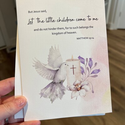 Christian Baptism Card With Bible Verse and Unique Religious Baptism ...