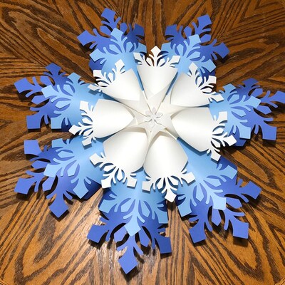 Large Paper Snowflakes Template, DIY Giant Paper Flowers, Christmas ...