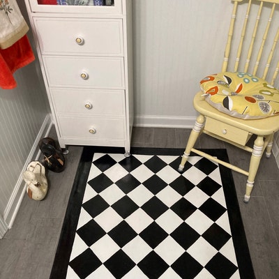 FLOORCLOTH Buttons Hand Painted Canvas Rug COUNTRY PRIMITIVE 6'x8' - Etsy