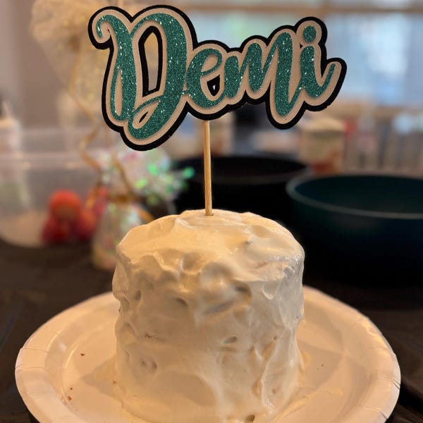 Any ONE Name Cake Topper, Birthday Cake Topper, Glitter Cake Topper ...