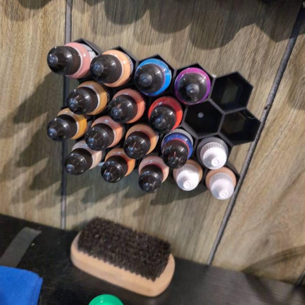 Hex Wall-mount Paint Dropper Holder for 17ml/18ml, 24mm Bottles, Fits ...