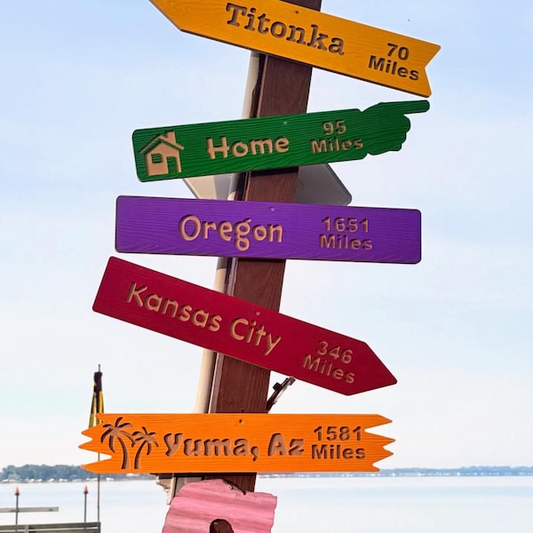Direction, Mileage, Destination Outdoor Beach Signs - Custom Carved ...