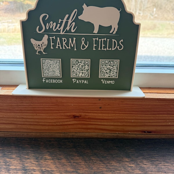 QR Code Display Acrylic/ Wood Sign for Business Social Media Display ...