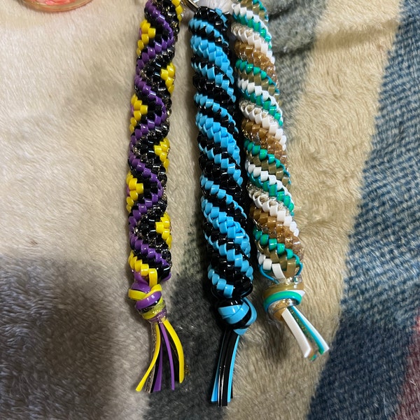 Boondoggle Keychain, Pink Keychain, Gimp Keychain, Plastic Lacing ...