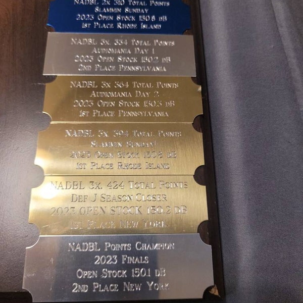 Trophy Plate 1" X 3" CUSTOM Engraved Aluminum Plate/free SHIPPING ...