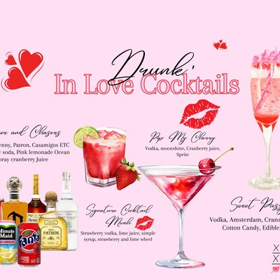 Featured Signature Drink Sign Bar Menu Template Minimalist Printable ...