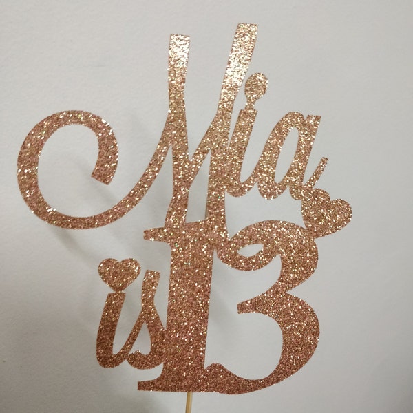 Customised Cake Topper, Birthday, Gold Cake Topper, Glitter Cake Topper ...