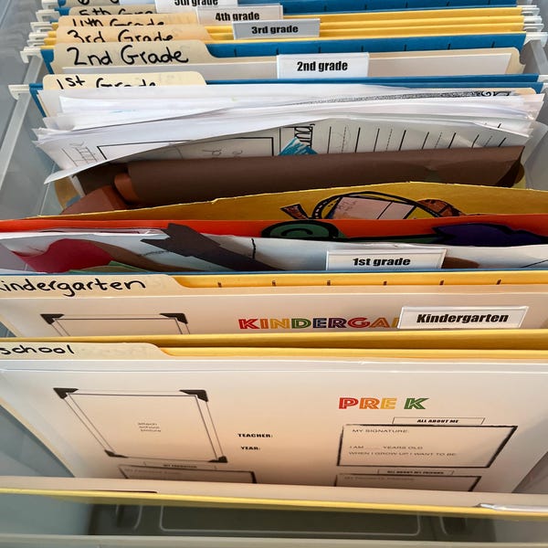 Files Folders ONLY for Kids School Memorabilia Organizer - School File ...