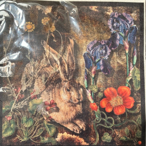 125V. Rabbit Forest Lore Velvet Swatch: Crazy Quilt Fabric (8x8 Inches ...