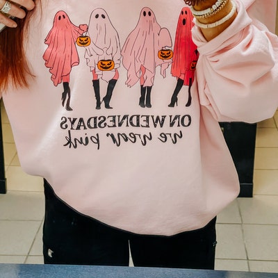 On Wednesday We Wear Pink Ghost Sweatshirt, Mean Girls Ghost Shirt ...