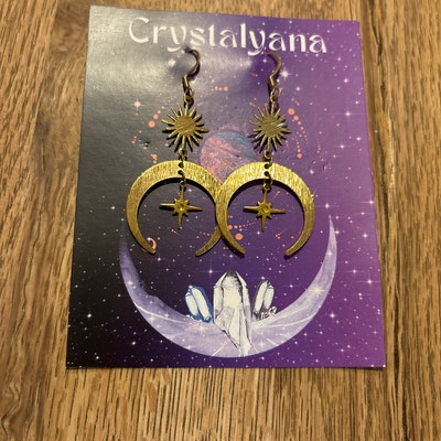 Solar Blaze Earrings Long Dangle Drop Earrings Shoulder Length Sunburst ...