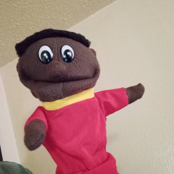 African American Girl Hand Puppet- Green Hair- Teaching Kids Diversity ...