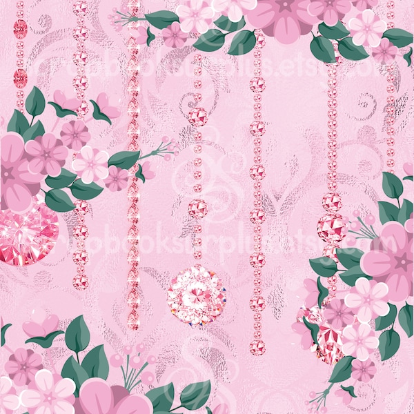 Pink Hanging Diamond String Set Digital Images PNG Transparent Instant ...