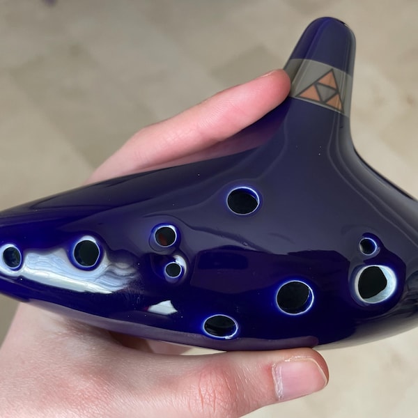 Blue Zelda Ocarina of Time Ceramic Alto C 12 Hole Flute Music ...