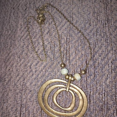 Boho Necklaces for Women, Bronze Large Necklaces, Bohemian Antique Gold ...