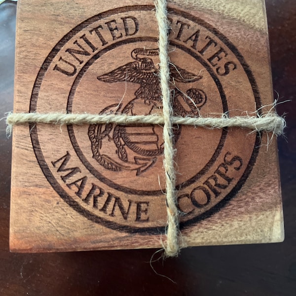 Marine Corps Coasters - US Marines, USMC Emblem Coasters - US Marine ...