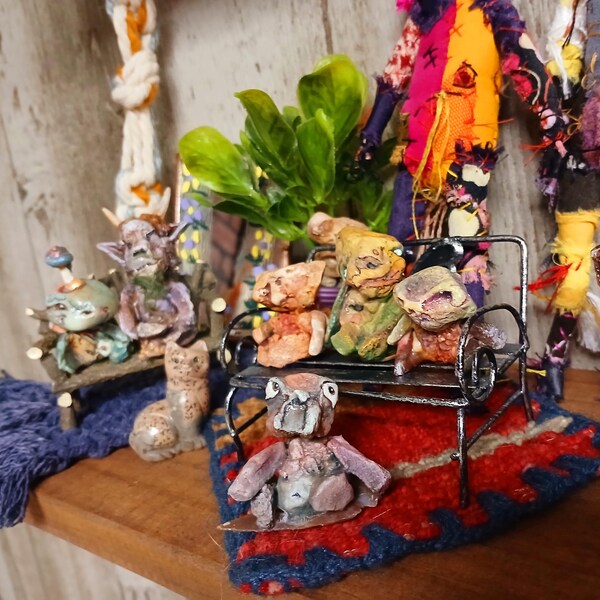 Rocklin, Handmade Rock Goblin Creature - Whimsical Stone Art. - Etsy