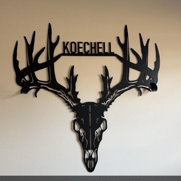 Personalized Bow Hanger, Custom Metal Bow Holder, Deer Skull Bow Rack ...
