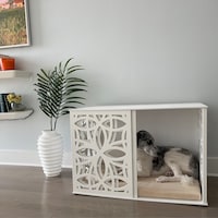 Modern Dog Kennel Triple Small Dog Crate With Sliding Door With a Latch ...