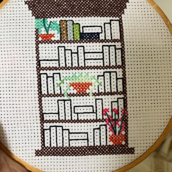 2025 - 100 Bookcase Reading Tracker - Cross Stitch Pattern 8 Shelves ...