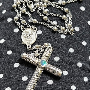 LDR Style Heart Necklace/rosary 3.0 Silver | Etsy