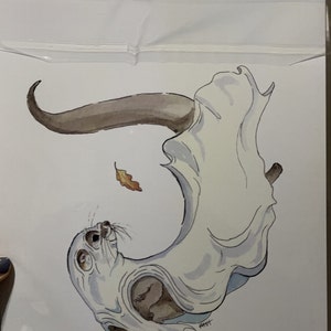 Spooky Ghost Otter Print | Etsy