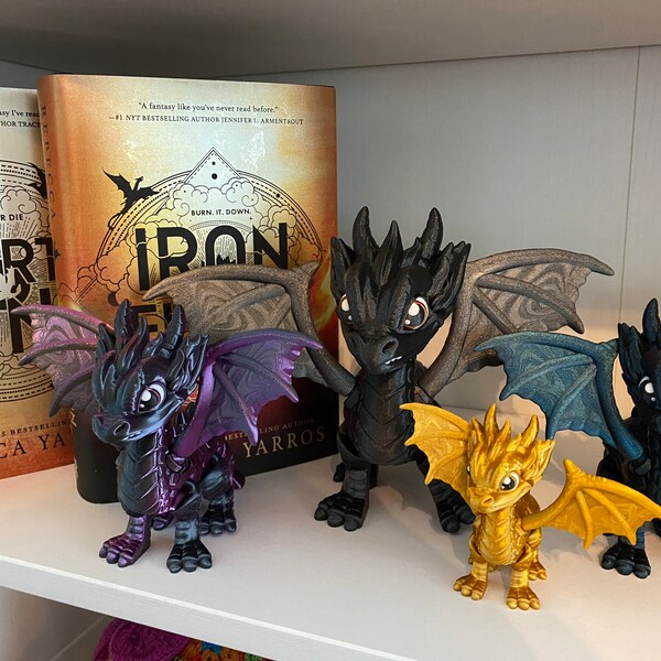 Complete Dragon Set: Black, Blue, Purple & Gold - Fourth Wing Inspired ...